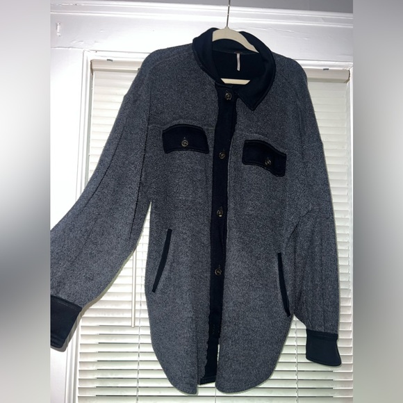 Free People | Jackets & Coats | Free People Ruby Jacket Washed Black ...